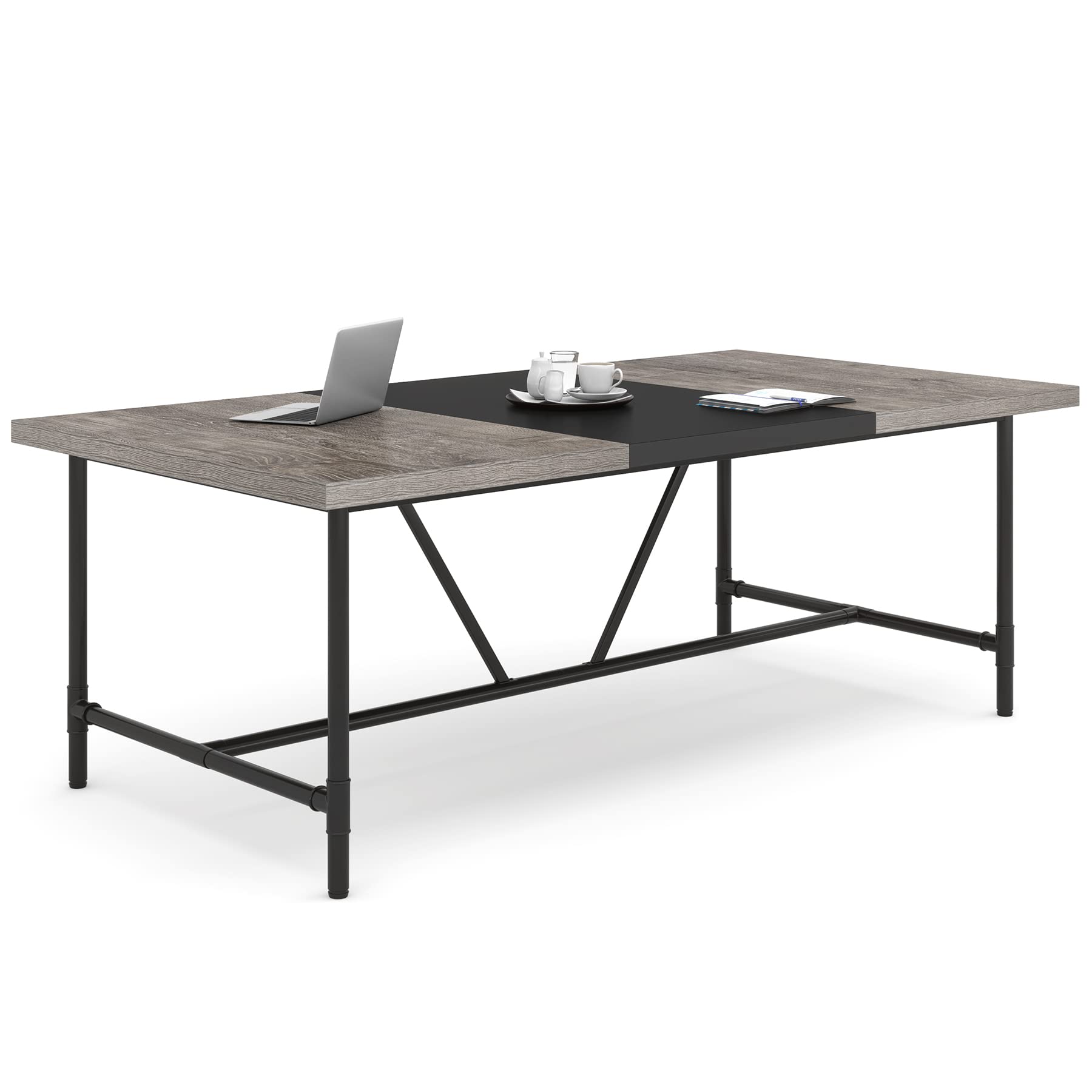 LITTLE TREE 6FT Conference Table 70.8L x 31.5W inch Meeting Table Conference Room Tables Modern Rectangular Seminar Training Table for Office, Grey