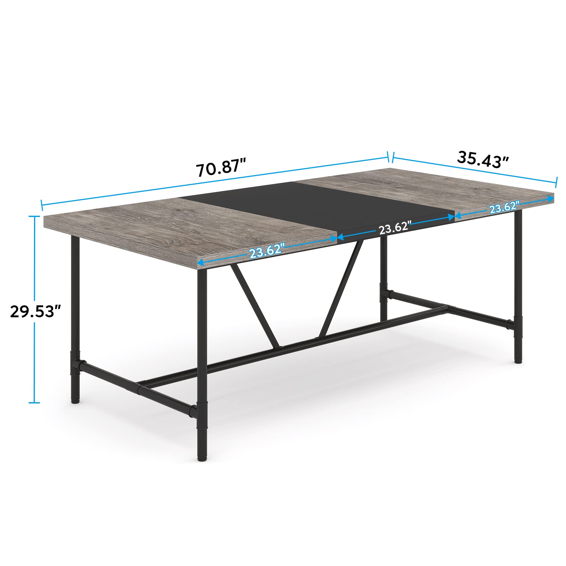 LITTLE TREE 6FT Conference Table 70.8L x 31.5W inch Meeting Table Conference Room Tables Modern Rectangular Seminar Training Table for Office, Grey