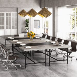 LITTLE TREE 6FT Conference Table 70.8L x 31.5W inch Meeting Table Conference Room Tables Modern Rectangular Seminar Training Table for Office, Grey