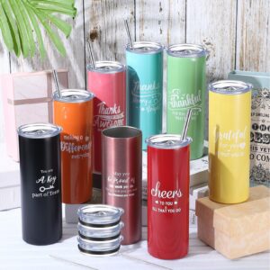 Sieral Employee Appreciation Gift Bulk Thank You Staff Gift 20 oz Stainless Steel Tumbler with Lid Inspirational Team Mug Gifts for Nurse Teacher Coworker Women Men(Positive, 12 Pcs)