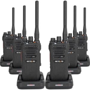 retevis nr30 two way radios long range, ip67 waterproof walkie talkies adults, noise cancelling, 700,000 sq. ft/50 floor range 2 way radio set (6pack)