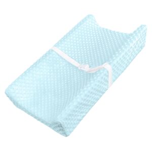 yening baby diaper changing pad cover for girls wipeable covers soft minky dots changing table pads sheets 31" x 16" pink