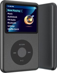 128g innioasis mp3 player with bluetooth, 2.4" portable mini hifi sound bluetooth walkman digital music player with fm radio long batter life for kids (grey)