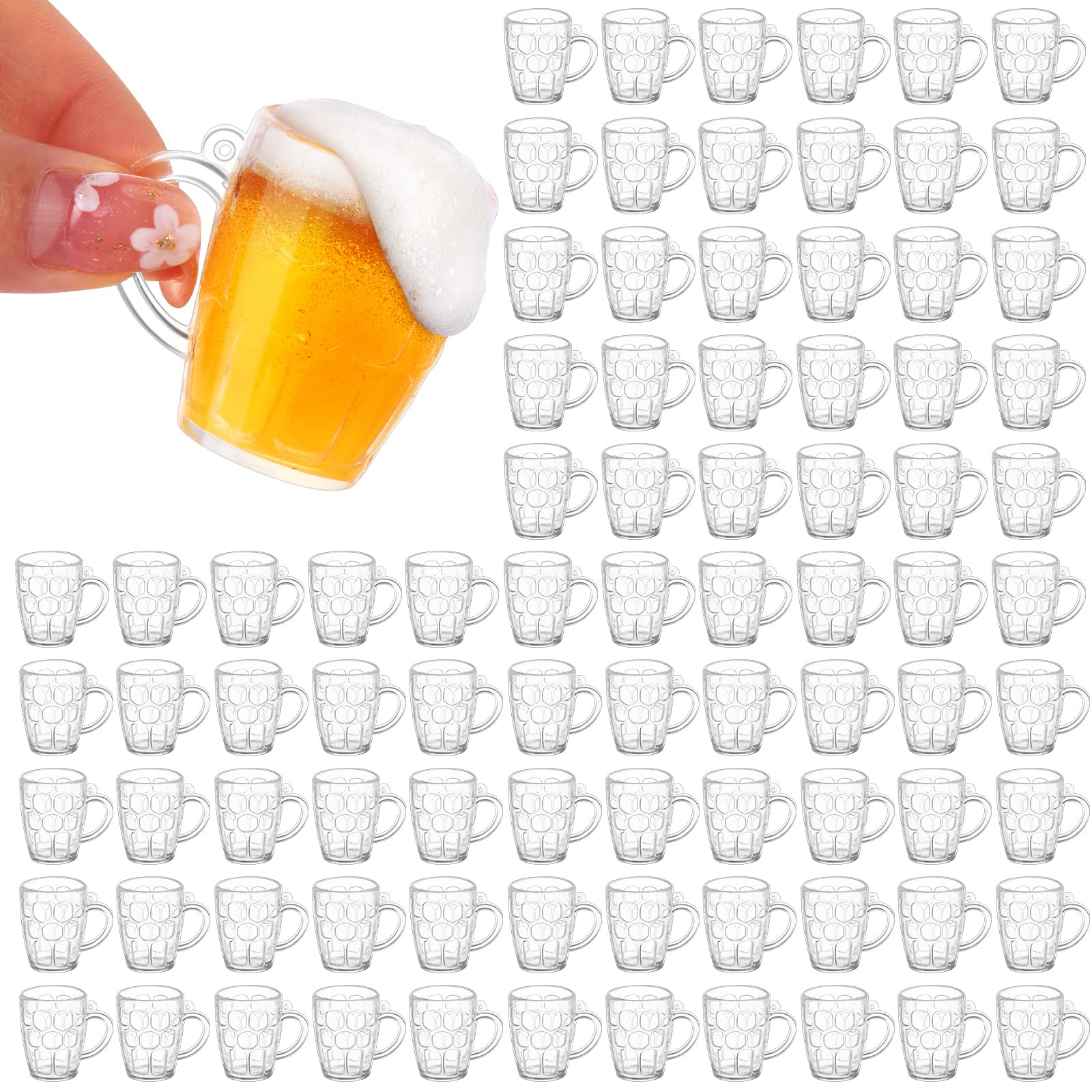 Lallisa 100 Pack Mini Plastic Beer Mugs Clear Oktoberfest Shot Glasses for Beer Fest Wedding Outdoor Sports Party BBQ Outdoor Picnics or Birthday Party