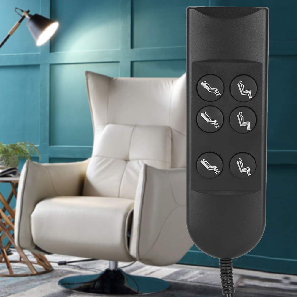 NDNCZDHC Remote Hand Control with 6 Button 5 Pin, Lift Chairs Remote Replacement Handset Controller Hand Control for Power Recliners