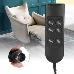 NDNCZDHC Remote Hand Control with 6 Button 5 Pin, Lift Chairs Remote Replacement Handset Controller Hand Control for Power Recliners