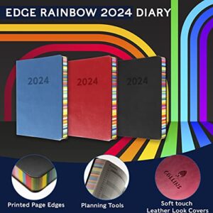 Collins Edge Rainbow 2024 Diary A5 Week to View Planner - Lifestyle Planner and Organiser for Office, Work, Personal and Home - January to December 2024 Diary - Weekly - Charcoal - ED153.U96-24