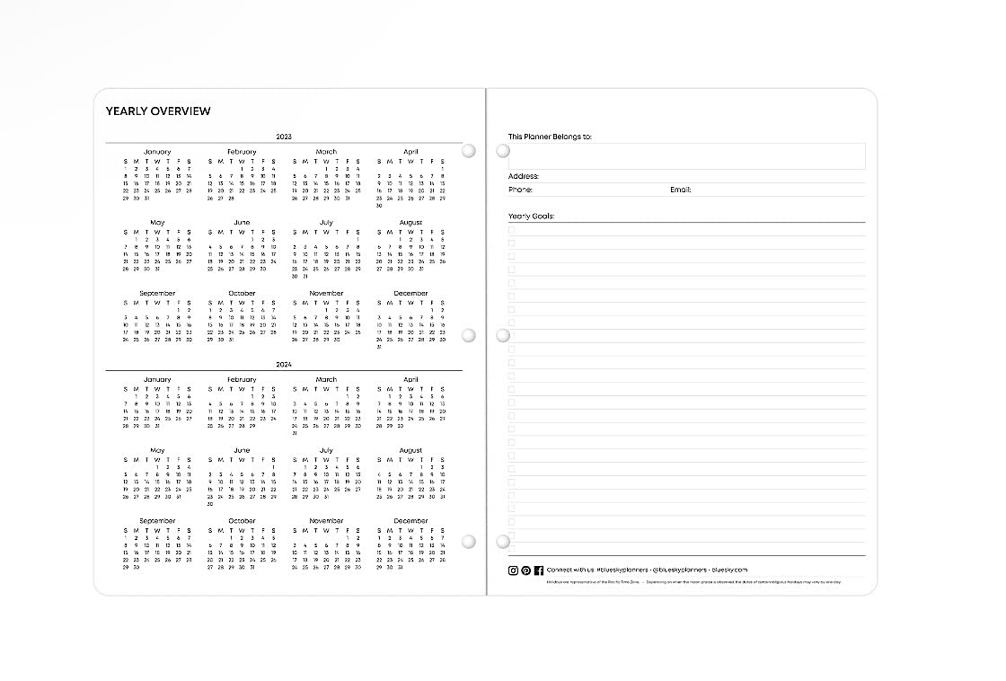 SUHEYLA Ispirational Pen and Bluesky January 2023 - December 2025 2 Years Monthly Stapled Planner 8.5" x 11"