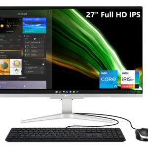 Acer Aspire C27-1655-URi5 AIO Desktop | 27" Full HD IPS Display | 11th Gen Intel Core i5-1135G7 | Intel Iris Xe Graphics | 8GB DDR4 | 512GB NVMe M.2 SSD | Intel Wireless Wi-Fi 6 | Windows 11 Home