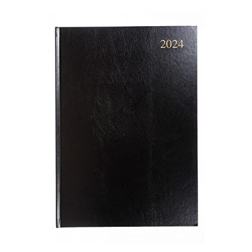 Collins Essential A4 Diary Week to View Planner 2024 - Eco Friendly, Recycled Paper, Fully Recyclable - Complete Planner 2024 Daily Weekly and Monthly - A4 Size (Black)