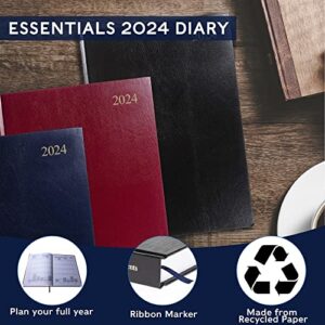 Collins Essential A4 Diary Week to View Planner 2024 - Eco Friendly, Recycled Paper, Fully Recyclable - Complete Planner 2024 Daily Weekly and Monthly - A4 Size (Black)