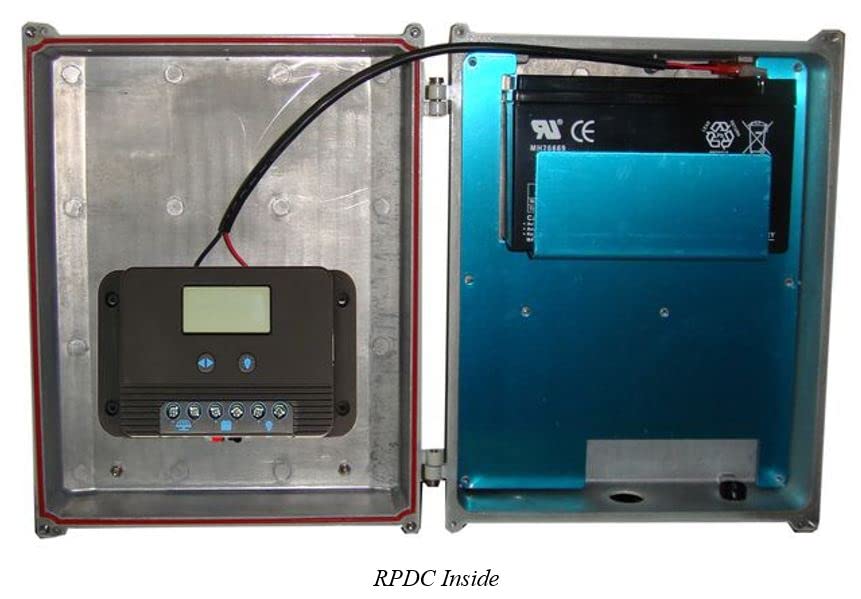 RPDC12-9-15 - RemotePro 2.5W Continuous Remote Power System, 15W Solar Panel w/Mount, 9Ah Battery,12V 20A PWM Solar Controller, Pole/Wall Mount Outdoor DieCast Aluminum Enclosure