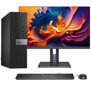 dell optiplex 7040 sff computer desktop pc with 27 inch monitor intel core i7 6700 3.4ghz processor, 16gb ram, 512gb ssd, keyboard & mouse, wifi | bluetooth, hdmi, windows 10 pro (renewed)