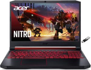 acer newest an515 nitro 5 gaming laptop 15.6" fhd 144 hz ips 10th quad-core intel core i5-10300h nvidia 4gb rtx 3050 32gb ddr4 1tb nvme ssd wi-fi 6 backlit keyboard windows 10 w/ 32gb usb