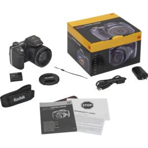 Kodak PIXPRO AZ528 Digital Camera (Black) Bundle with 32GB Memory Card + Camera Case + Memory Card Wallet + Screen Protectors + Accessories