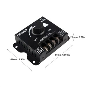 XIXIAN 12-24V 30A LED Light Dimmer Stepless Dimming PWM Dimmer Switch Knob Manual Brightness Adjuster Controller Memory Function for Single-Color LED Lights Strips 5050 3528