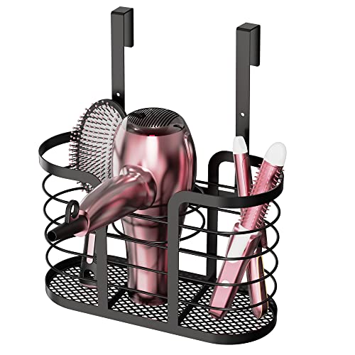 YIGII Hair Tool Organizer - Dryer Holder/Blow Holder Cabinet Door, Bathroom Care & Styling Tools Storage Basket for Dryer, Flat Irons, Curling Straighteners