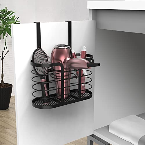 YIGII Hair Tool Organizer - Dryer Holder/Blow Holder Cabinet Door, Bathroom Care & Styling Tools Storage Basket for Dryer, Flat Irons, Curling Straighteners