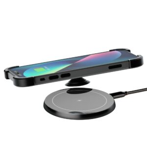 KPON Wireless Phone Charger for Popsocket/OtterBox/Thick Cases Up to 10mm - 15W Max Wireless Charging Pad, Compatible with iPhone 15/14/13/12/Samsung Galaxy S23/S22/Wireless Phones