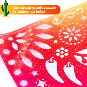 DomeStar 18 Feet Iridescent Mexican Party Banners, Plastic Papel Picado Fiesta Banner Cinco de Mayo Decor Fiesta Garland Dia De Los Muertos Mexican Party Supplies