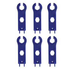 biaungdo 6 pcs solar spanner wrench, blue solar connector tool assembly and removal tool spanner wrenches crimping tool for mc4 connectors, solar pv system extension cable wire kit