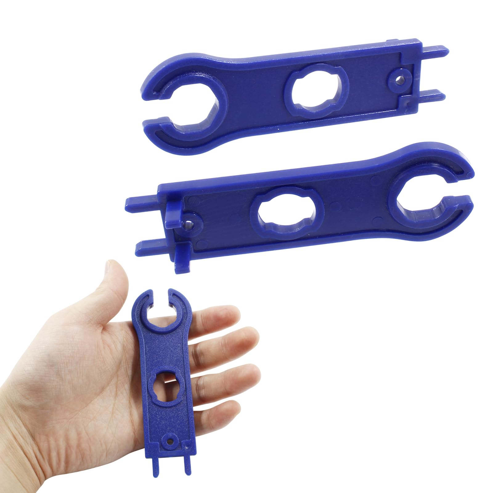 Biaungdo 6 Pcs Solar Spanner Wrench, Blue Solar Connector Tool Assembly and Removal Tool Spanner Wrenches Crimping Tool for MC4 Connectors, Solar PV System Extension Cable Wire Kit