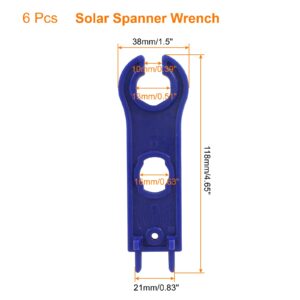 Biaungdo 6 Pcs Solar Spanner Wrench, Blue Solar Connector Tool Assembly and Removal Tool Spanner Wrenches Crimping Tool for MC4 Connectors, Solar PV System Extension Cable Wire Kit