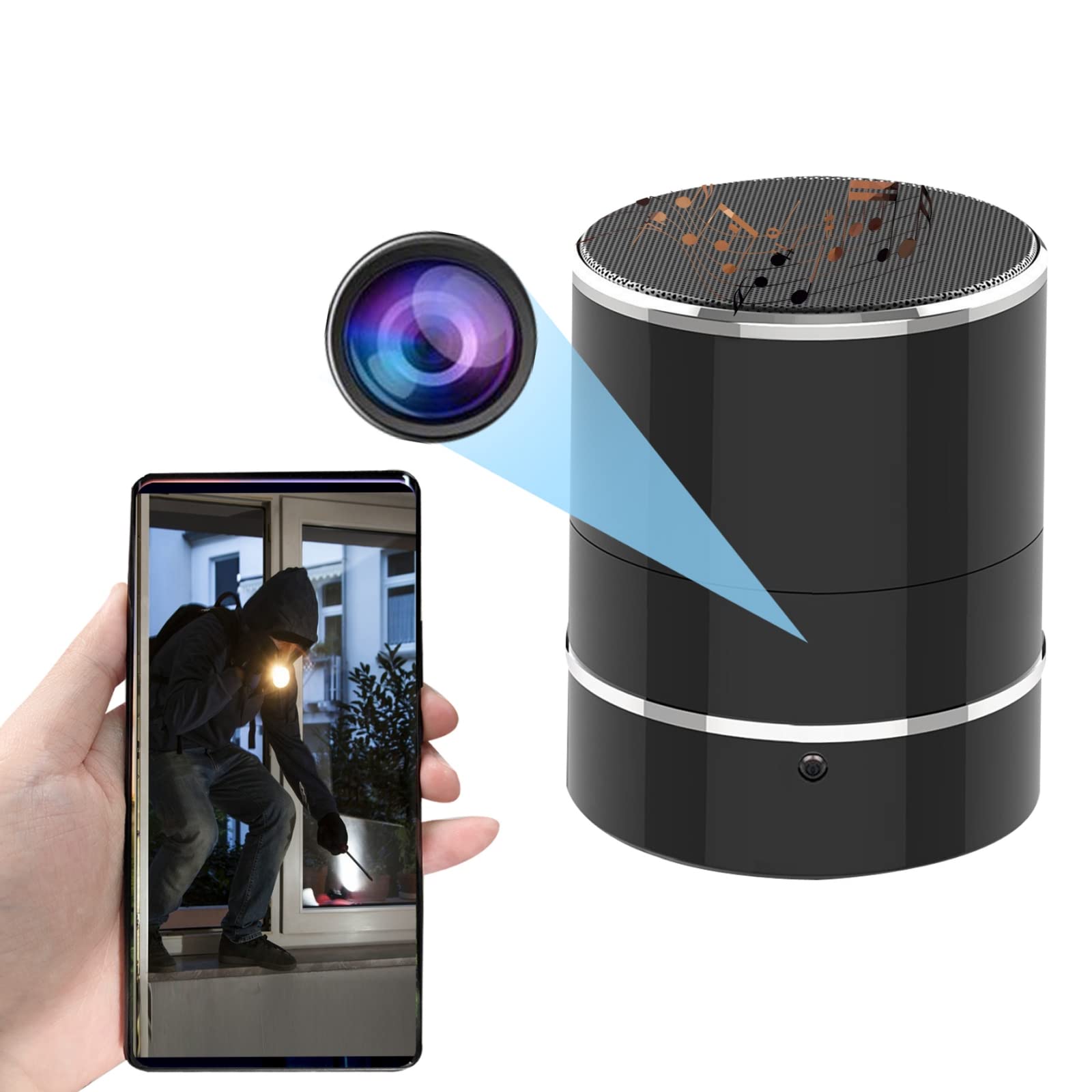 Small-ECO Hidden Camera Speaker - Spy Camera PTZ HD 1080P WiFi Motion Detection Video Recorder Wireless Mini Safety Nanny Camera