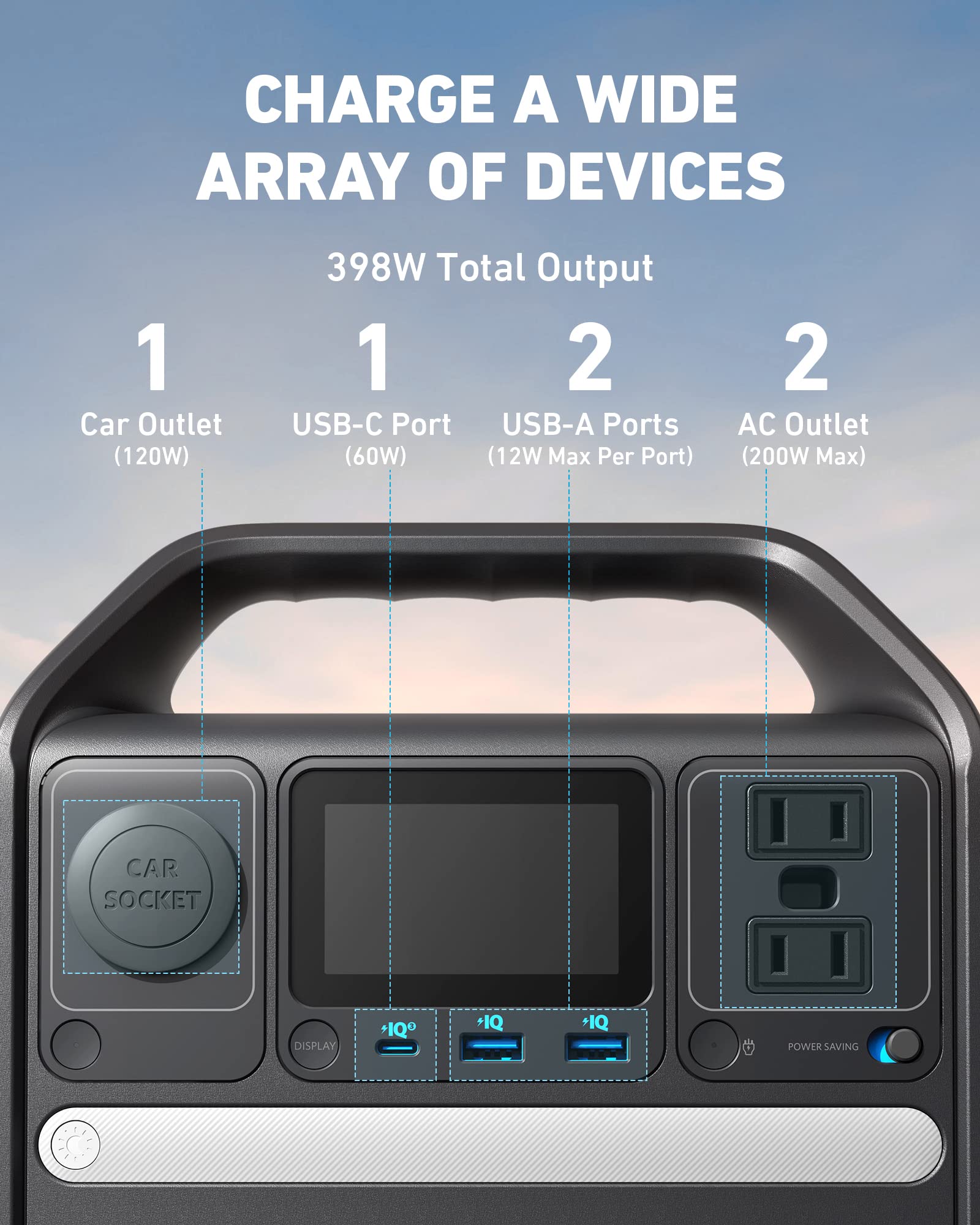 Anker 521 Portable Power Station, Solar Generator 256Wh with 100W Solar Panel, LiFePO4 Battery Pack, 200W 6-Port PowerHouse, 2 AC Outlets, 60W USB-C PD Output, for Outdoor Camping, RV(Anker Solix)