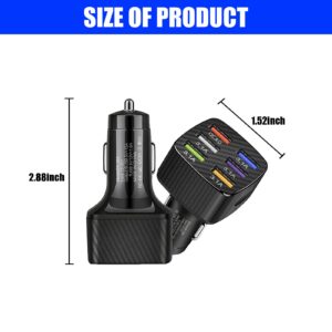 Ajxn Pack-1 Car Charger Adapter, 6 USB Multi Port Fast Charger, QC3.0 USB Fast Charger, Universal for Most Cell Phones, iPhone (Black)