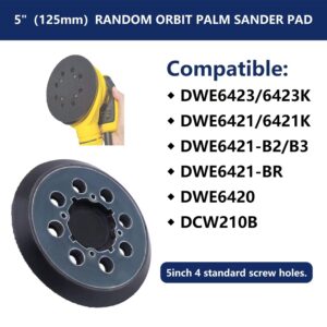 5 inch DeWalt DWE6423/6423K, DWE6421/6421K, DCW210B Random Orbital Sander Replacement Pad with 5 inch 8 Hole Hook Loop Foam & Sanding Backing Pads Sanding Discs Include 100/150/180/240/320/400 Grit