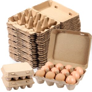 bokon 300 pieces paper pulp egg cartons bulk for chicken egg blank classical 3x4 style one dozen egg cartons for 12 eggs fiber empty egg cartons egg tray holder for family farm market kitchen storing