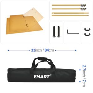 EMART Backdrop Stand, 6.5x10 ft Adjustable Photo Background Pipe and Drape Photography Kit with Heavy Duty Metal Base for Parties, Wedding, Video Studio, Birthday - Gold