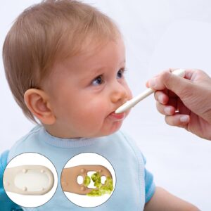 COZYPANDA Baby Spoons, Baby Led Weaning Spoons for Stage 1 + Stage 2, Toddler Spoons with Soft-Tip Soothness Gums, 2 Pcs Silicone Baby Spoon, Baby Spoons Self Feeding 6 Months (Brown & Beige)