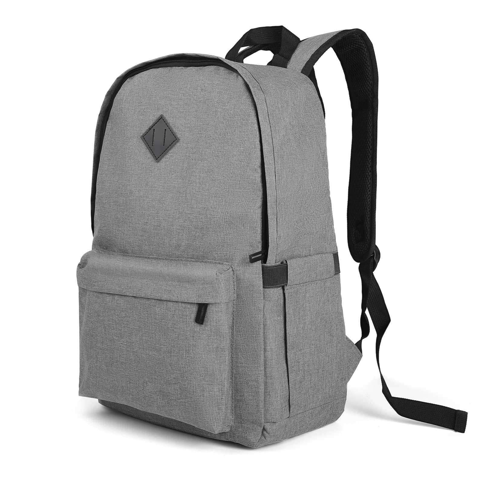 Wonarby Laptop College Backpack for Women Men - Bookbag with Computer Compartment - Lightweight Book Bag - Large Back Pack for Travel, Work - Grey