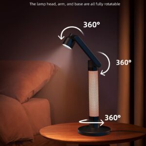 Lytmi 3-in-1 LED Desk/Task/Reading Light for Office, CRI95 Eye-Caring Architect Desk Lamp, 360°Rotatable Swing Arms, Dimmable Table Lamp with Atmosphere Lighting for Computer Monitor Desktop Bedside