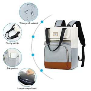 Lekeinchi Travel Backpack for Women, Laptop Backpack with 3 Packing Cubes, College Backpack with Laptop Compartment, Convertible Work Backpack for Women, Grey