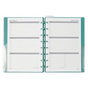 2023-2024 TUL® Discbound Weekly/Monthly Student Planner, Junior Size, Teal, July 2023 to June 2024, ODUS2234-0