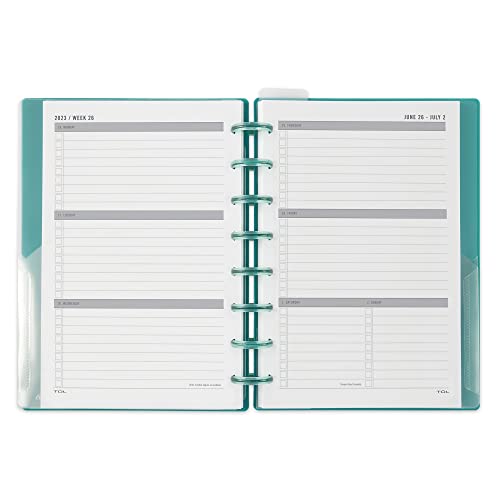 2023-2024 TUL® Discbound Weekly/Monthly Student Planner, Junior Size, Teal, July 2023 to June 2024, ODUS2234-0