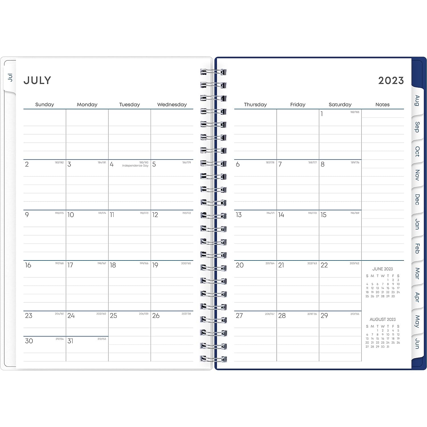 2023-2024 Blue Sky Chanson 5-inch x 8-inch Academic Weekly & Monthly Planner, Blue (128694-A24)