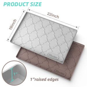 SIKADEER Under Sink Mat for Bathroom Waterproof, 22" x 19" Silicone Under Sink Liner Bathroom Cabinet Shelf Protector Kitchen organizer, Fit 24inch Standard Cabinet Mat Under Sink Organizer Drip Tray