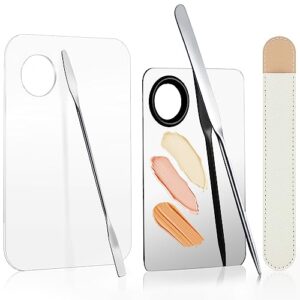 5pcs makeup spatula korean set,including foundation spatula makeup korean stainless steel makeup palette acrylic cosmetic palette,makeup mixing palettes cosmetic spatula tool