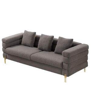 AMERLIFE Loveseat Sofa, 2 Seater Couch- Deep Seat Sofa Couch, Comfy Sofa for Living Room- Grey Couch