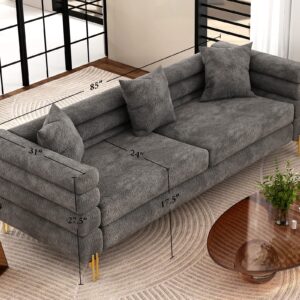 AMERLIFE Loveseat Sofa, 2 Seater Couch- Deep Seat Sofa Couch, Comfy Sofa for Living Room- Grey Couch