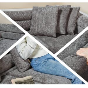 AMERLIFE Loveseat Sofa, 2 Seater Couch- Deep Seat Sofa Couch, Comfy Sofa for Living Room- Grey Couch