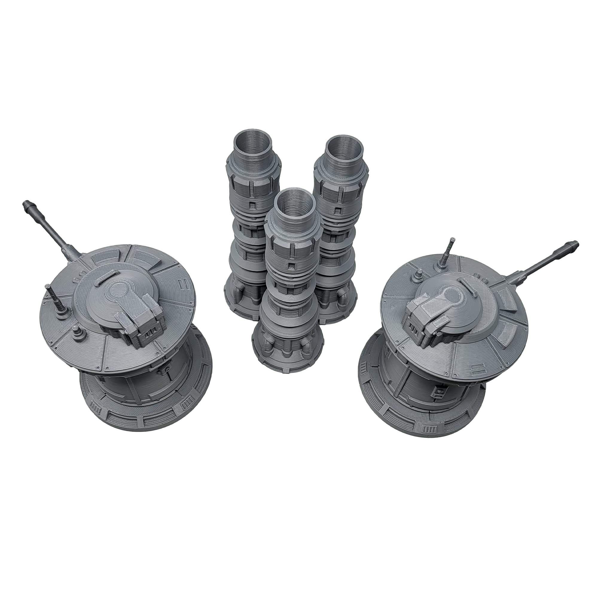 Tabletop Terrain Turrets + Generator Massa'Dun by War Scenery for Star Wars Legion and Sci-Fi Wargames and RPGs 28mm 35mm 1:47