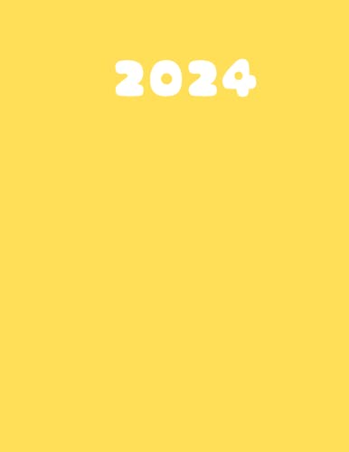 2024 Diary: A4 Week To View-January 2024 to December 2024 Daily Planner Organiser Calendar Overview-Dated From January To December-Yellow Cover