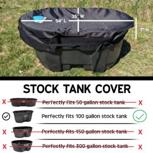 Polar Protector - 100 Gallon Oval Stock Tank Cover Ice Water Therapy Ice Bath Cover Cold Water Cover 100 Gallon Oval Stock Tank Waterproof Rip Proof Tough Keeps Tanks Clean