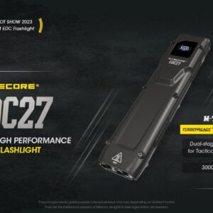 EdisonBright Nitecore EDC27 3000 Lumen USB Rechargeable Slim Body LED Flashlight Brand Charging Adapter