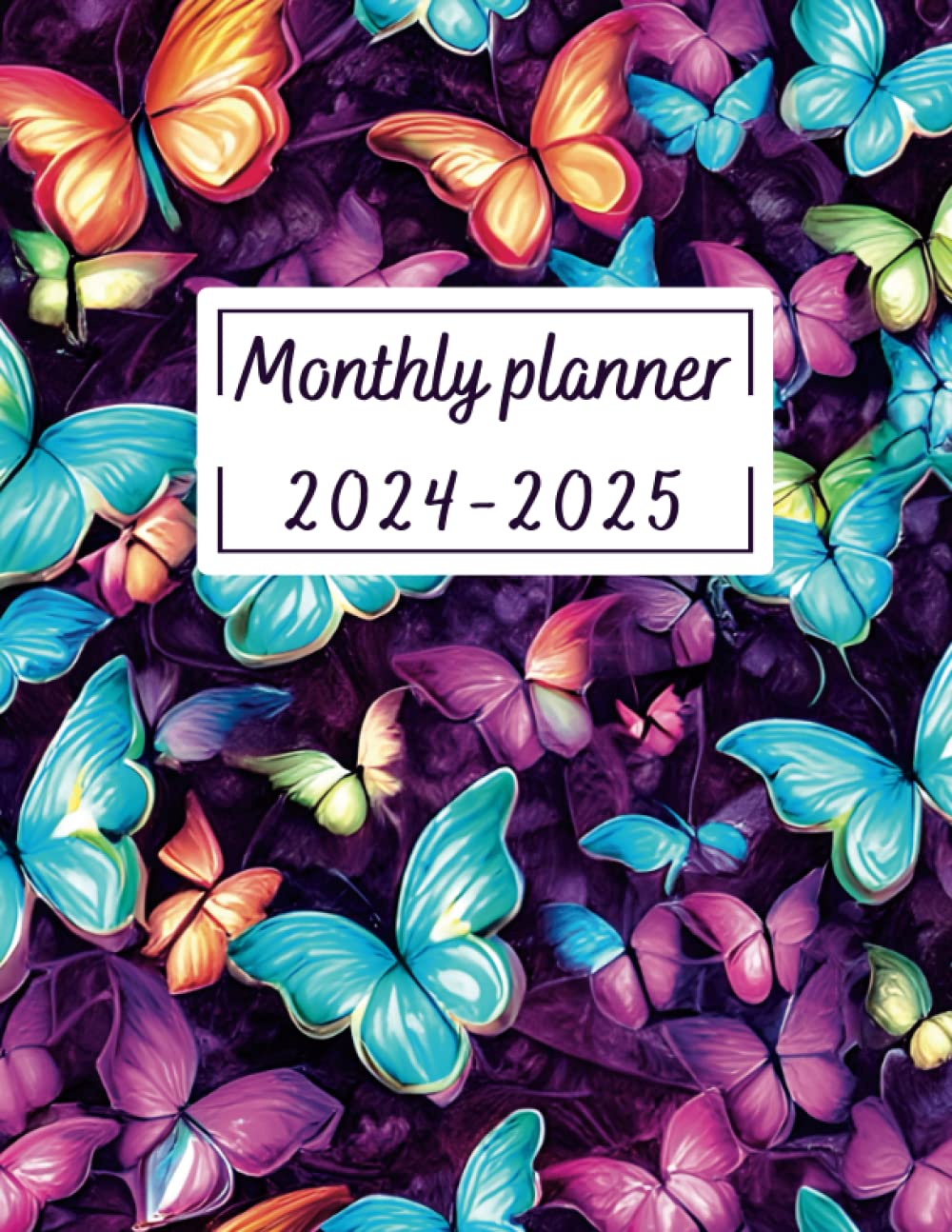 Monthly Planner 2024-2025: Two Year Monthly Planner (January 2024 to December 2025), Monthly Calendar and Organizer with Federal Holidays & Inspirational Quotes (Cute Butterfly Cover)